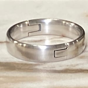 Men's Wedding Ring With Hinge Cobalt Chrome 6mm Wide Satin Brushed ...