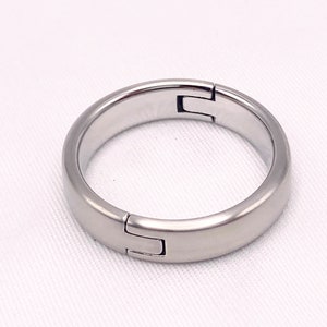 Men's Wedding Ring With Hinge Cobalt Chrome 6mm Wide Satin Brushed ...