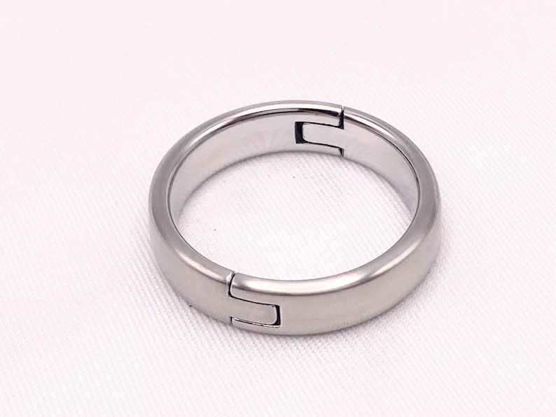 Men's Hinged Wedding Band / Hinged Ring Cobalt Chrome 6mm Wide Satin ...