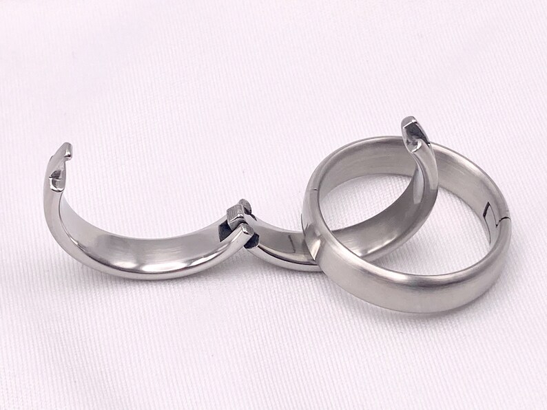 Men's Wedding Ring With Hinge Cobalt Chrome 6mm Wide Satin Brushed ...