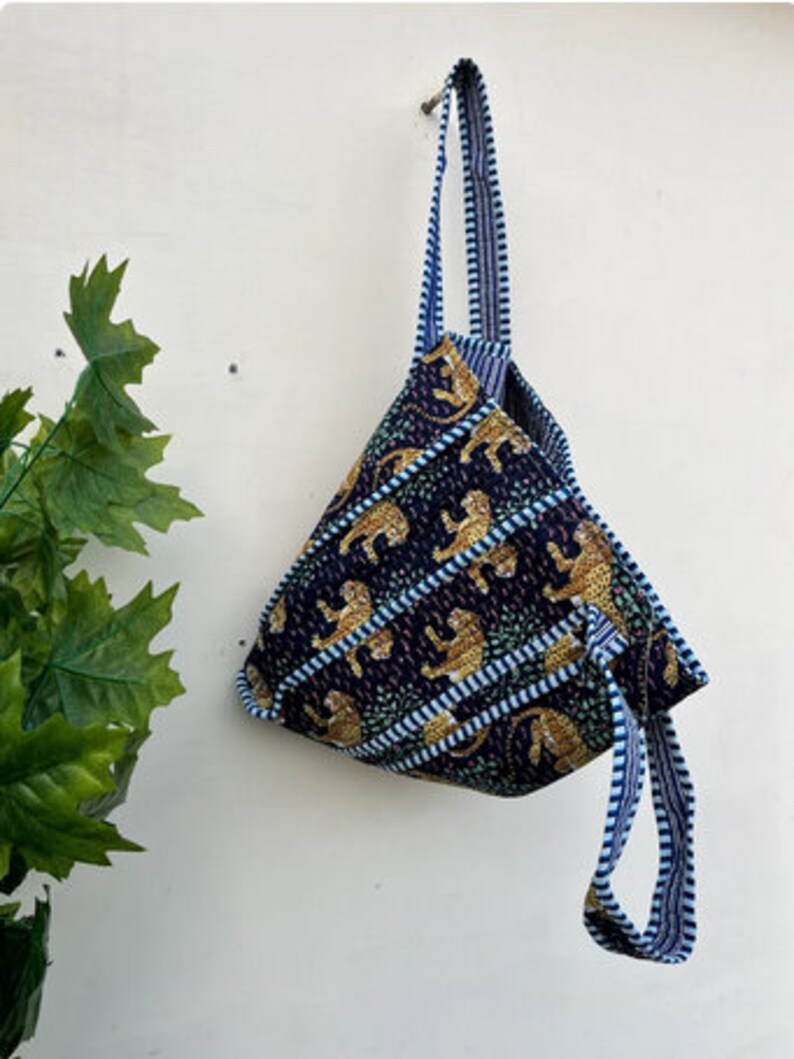 Animal Print Toad Bag, Hand Quilting Tote Bag, Cotton Tote Bag ...