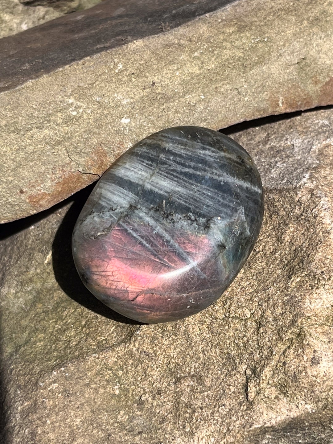 Flashy Natural Polished Purple Sunset Labradorite Palm Stones - Etsy