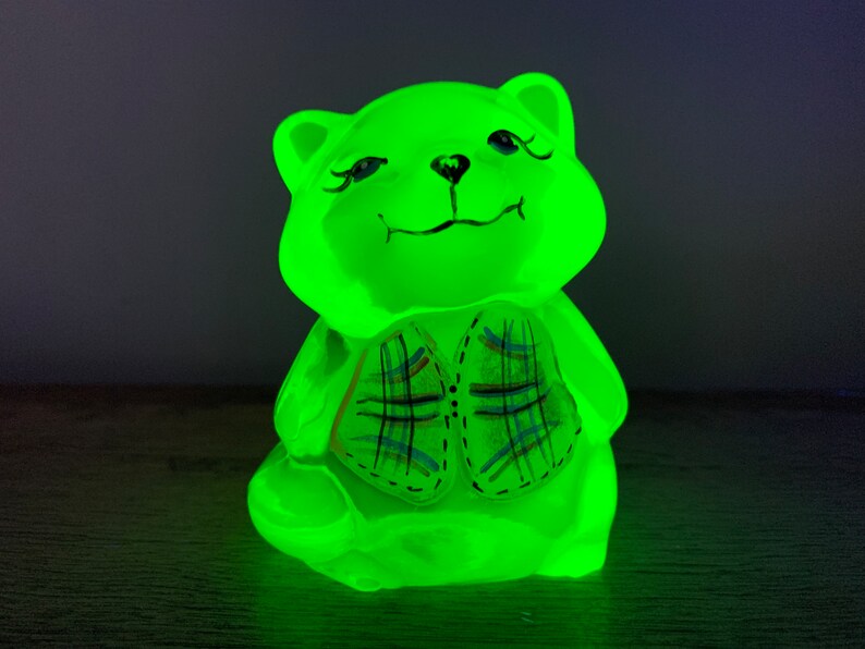 Uranium Glass Fenton Racoon Mint With Sticker - Etsy