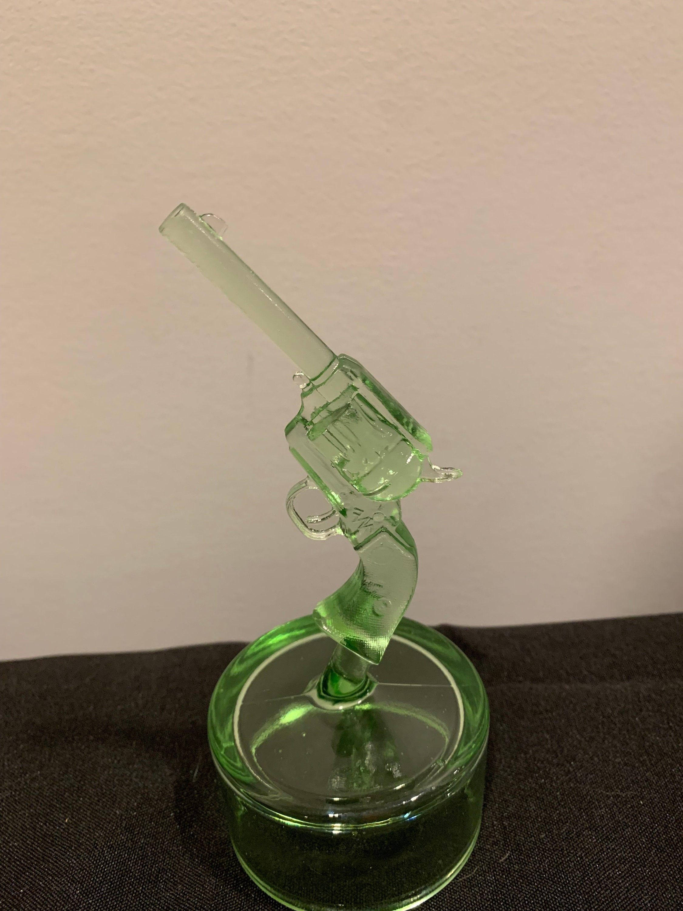 Uranium Glass Gun on a Font - Etsy