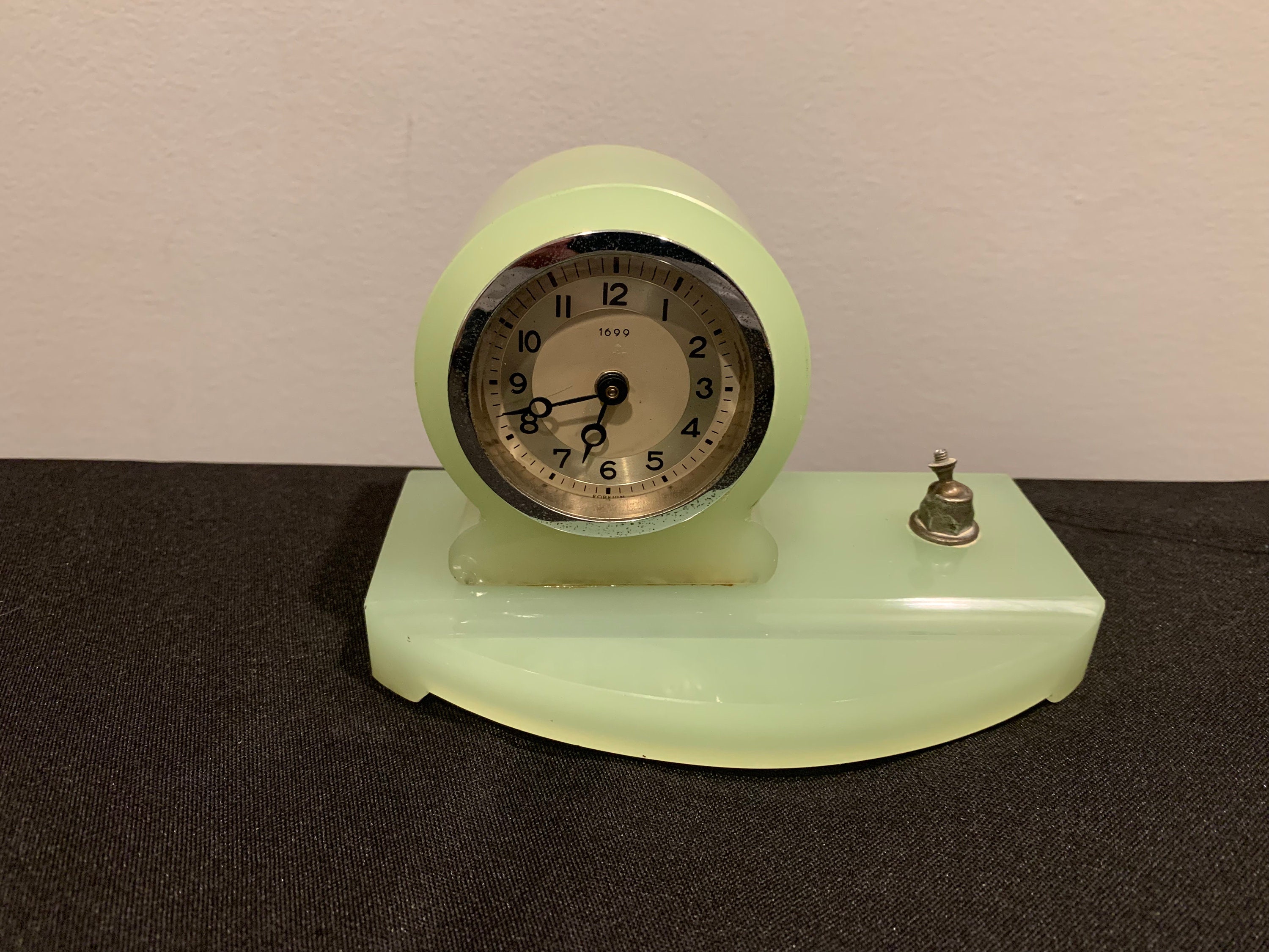 Uranium Glass Opaline Clock Pen Holder - Etsy