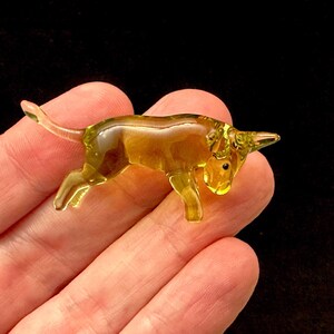 Uranium Glass Vaseline Glass Bull Custom Artwork by Rafael - Etsy