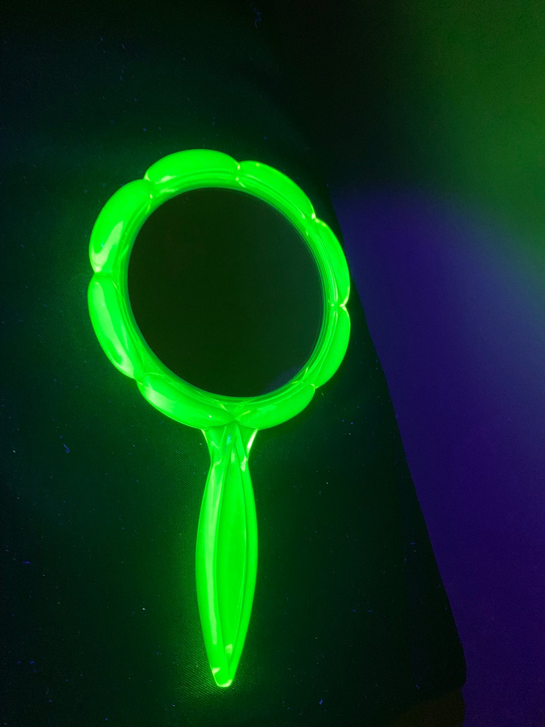 Uranium Glass Vaseline Glass Boyd Mirror Mint - Etsy