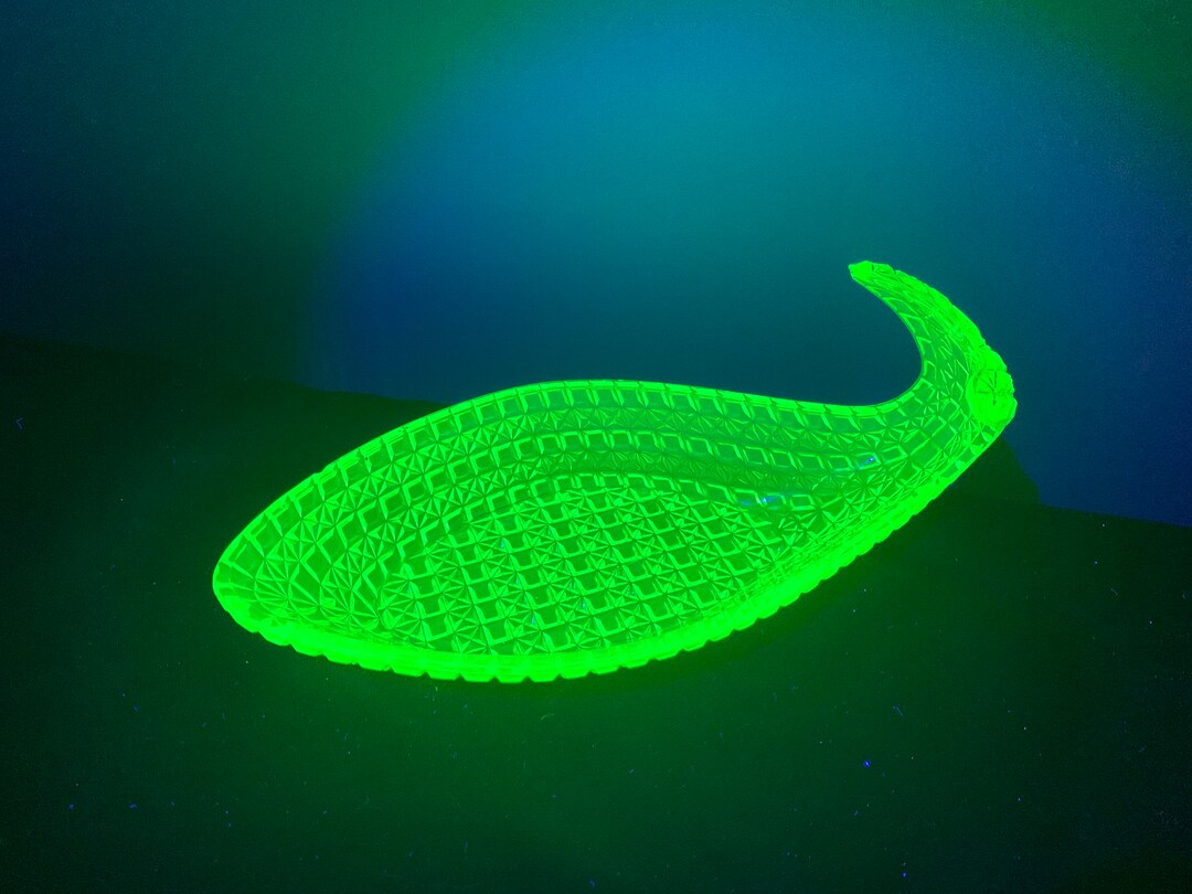 Eapg 1885 Fish Candy Dish Uranium Glass Vaseline - Etsy