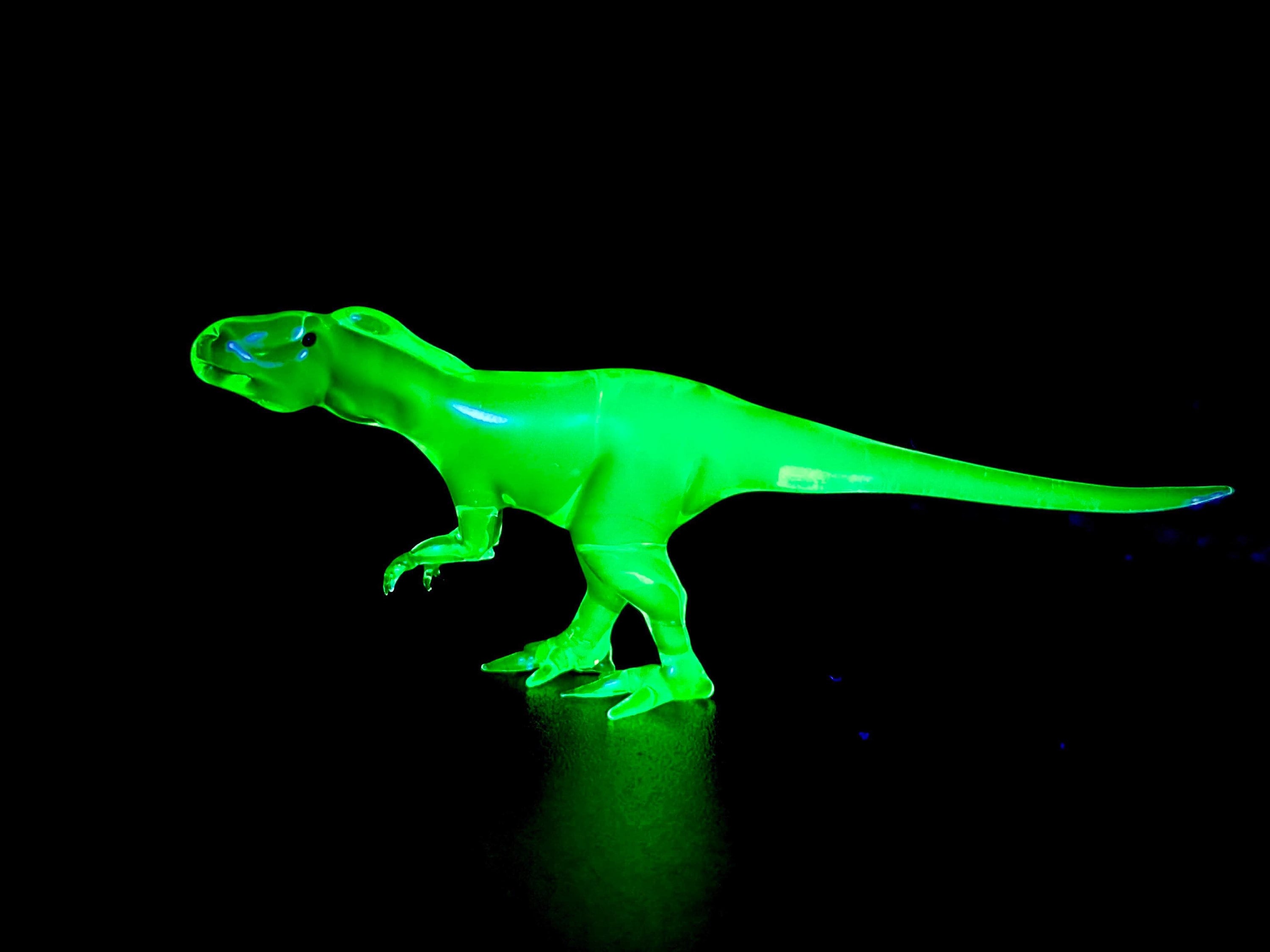 Uranium Glass Vaseline Glass T-rex Dinosaur Wow Custom Piece - Etsy