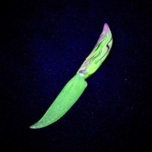 Uranium Glass Art Glass Knife by Rafael - Etsy