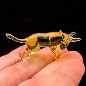 Uranium Glass Vaseline Glass Bull Custom Artwork by Rafael - Etsy