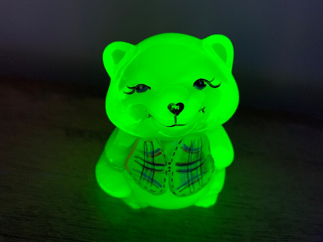 Uranium Glass Fenton Racoon Mint With Sticker - Etsy