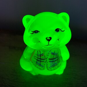 Uranium Glass Fenton Racoon Mint With Sticker - Etsy
