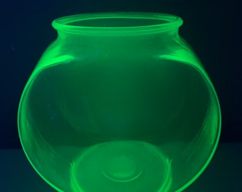 Rare Art Deco Green Uranium Glass Round Orb Sphere Rose Bowl - Etsy