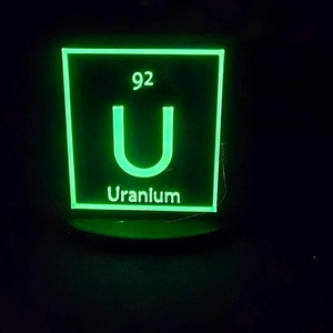 Uranium Symbol Element Glow in the Dark Uv Reactive 3d Printed Sign - Etsy