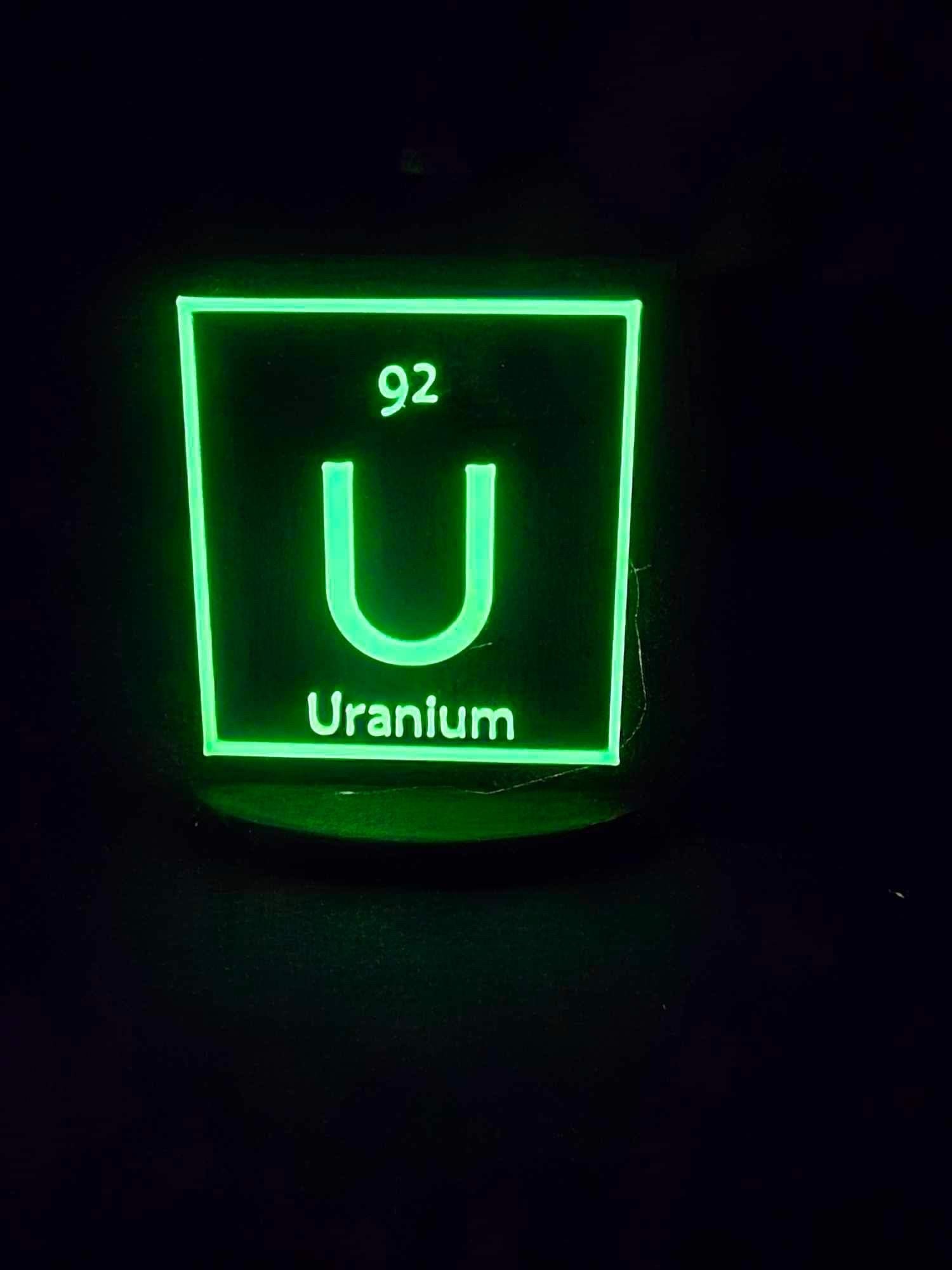 Uranium Symbol Element Glow in the Dark Uv Reactive 3d Printed Sign - Etsy
