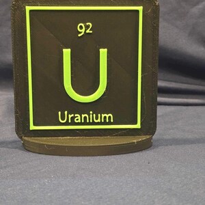 Uranium Symbol Element Glow in the Dark Uv Reactive 3d Printed Sign - Etsy