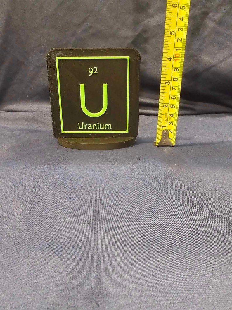 Uranium Symbol Element Glow in the Dark Uv Reactive 3d Printed Sign - Etsy