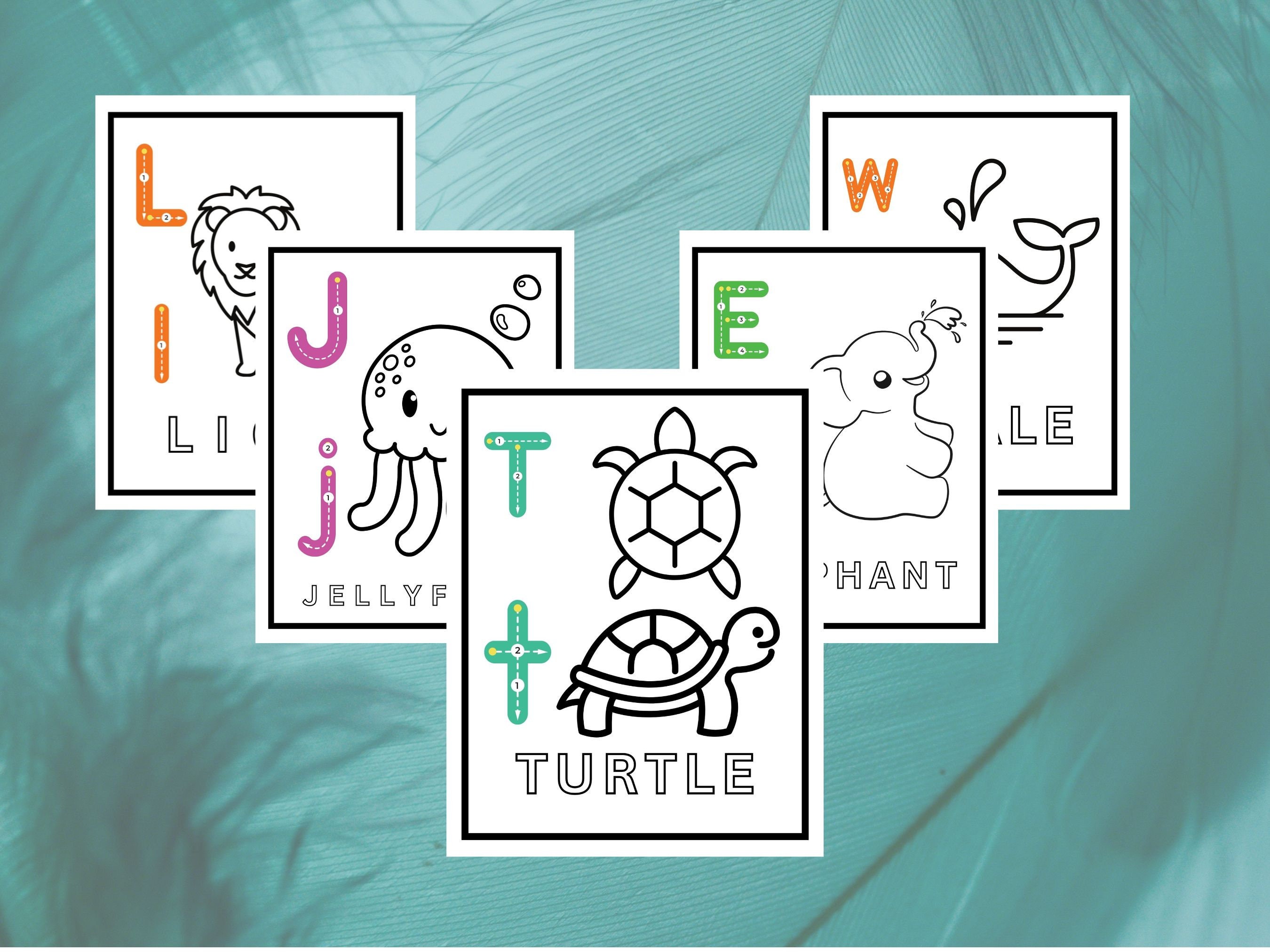 Printable Alphabet, 26 Tracing, Letters, Animals Coloring Pages ...