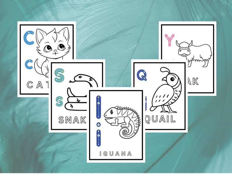 Printable Alphabet, 26 Tracing, Letters, Animals Coloring Pages ...