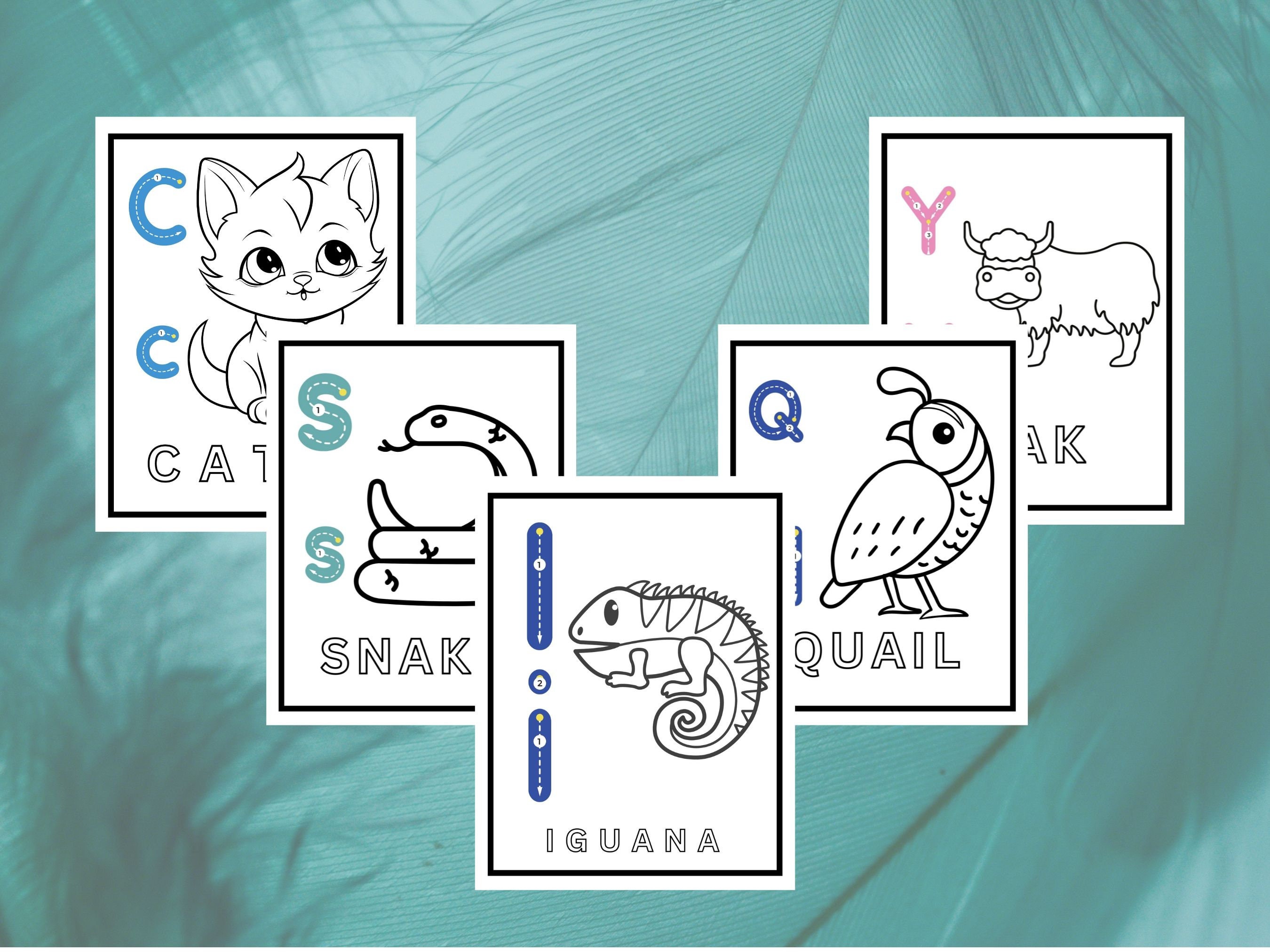 Printable Alphabet, 26 Tracing, Letters, Animals Coloring Pages ...