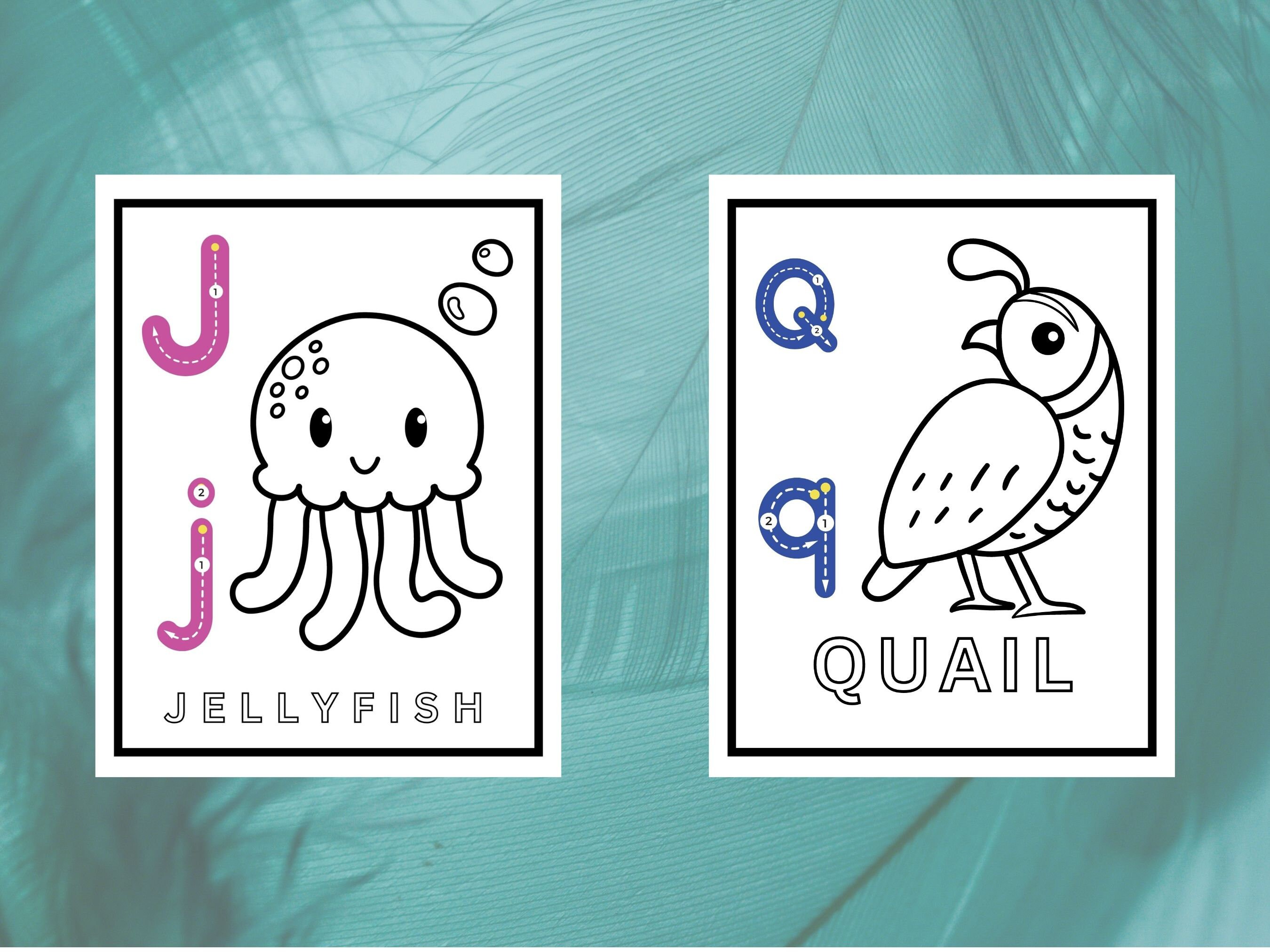 Printable Alphabet, 26 Tracing, Letters, Animals Coloring Pages ...