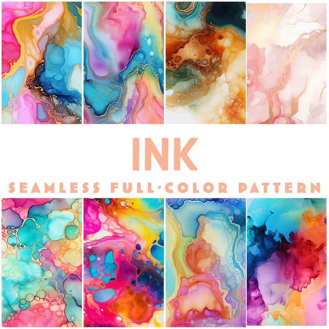 Ink Digital Paper 16 Seamless Full-color Pattern Designs - Etsy