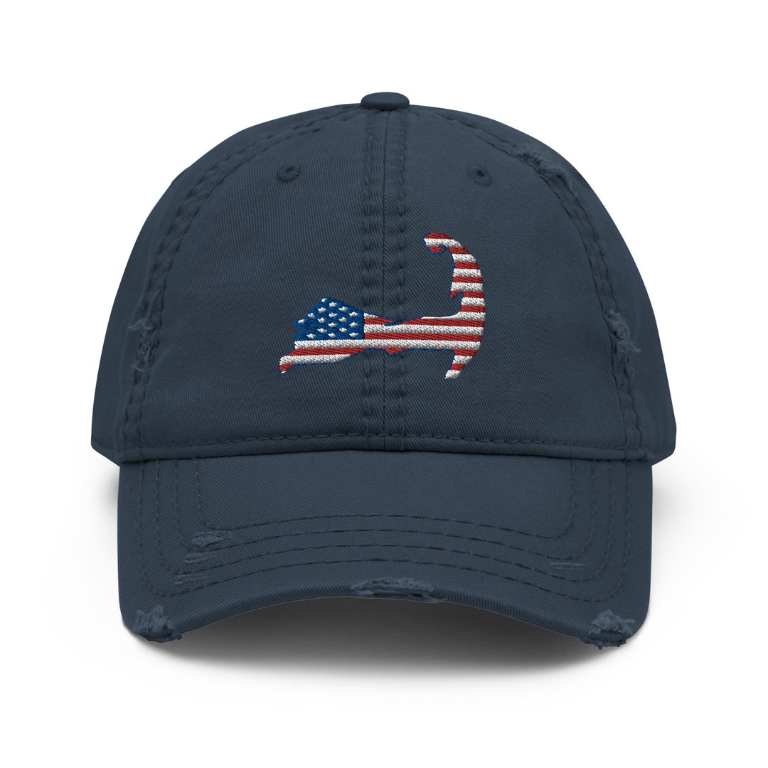 Cape Cod Patriotic American Flag Distressed Hat - Etsy