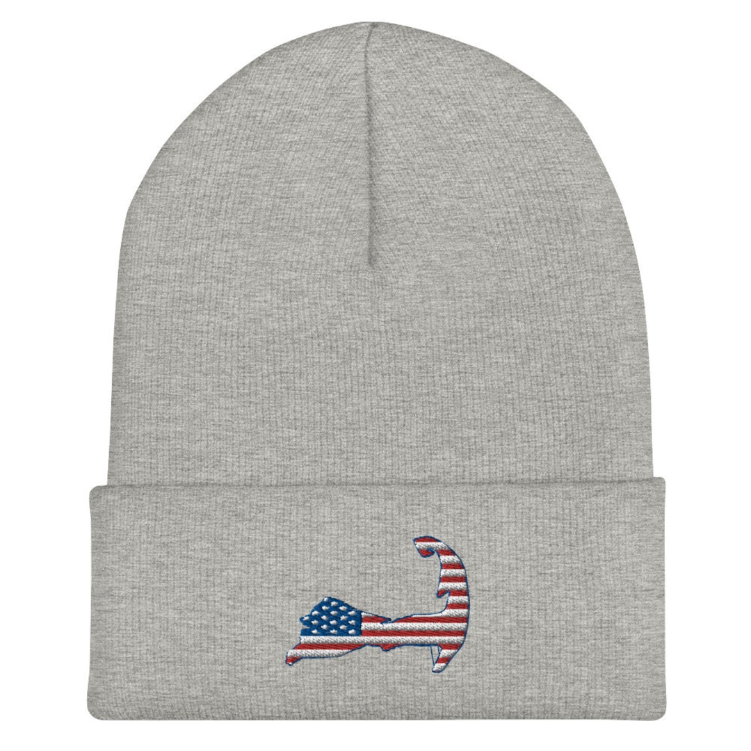 Cape Cod Patriotic American Flag Winter Hat Beanie - Etsy