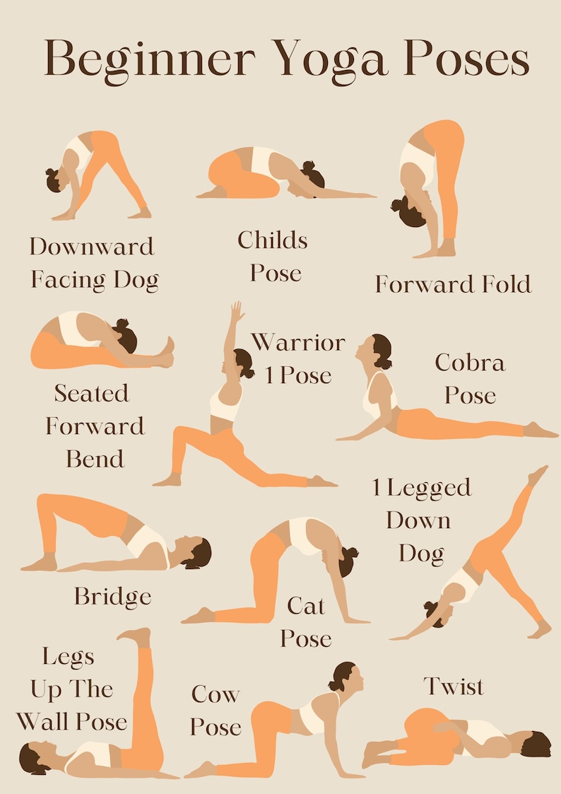 Beginner Yoga Poses Poster - Etsy Canada