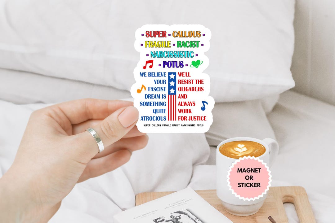 Super Callous Fragile Racist Narcissistic Potus Anti Trump Car Magnet ...