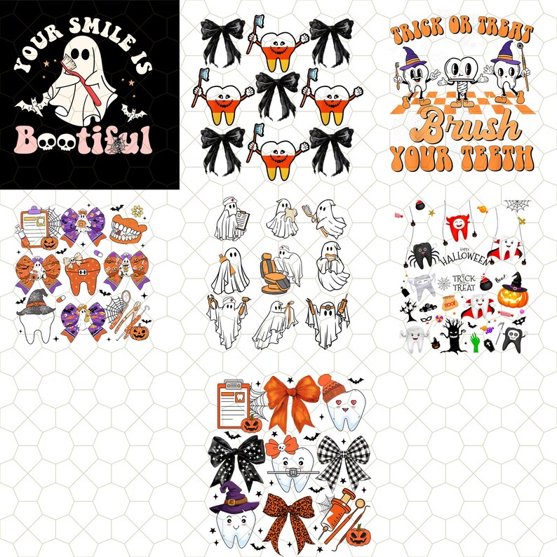 Dental Halloween PNG Bundle, Funny Halloween Teeth Png, Dental ...