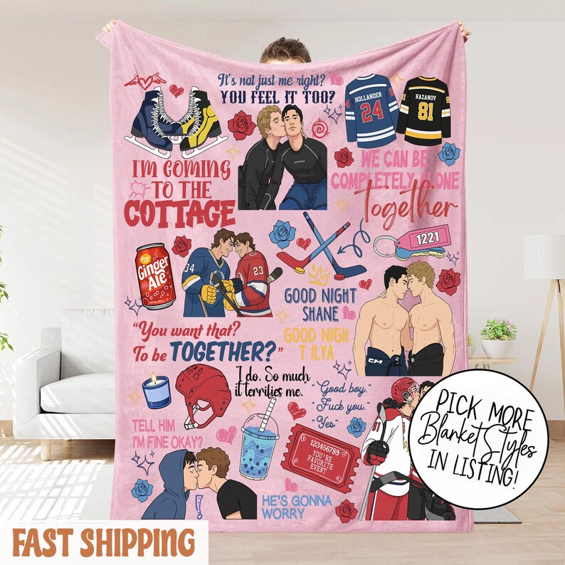 Heated Rivalry Quote Blanket, Hockey Blanket, Sports Lover Blanket ...