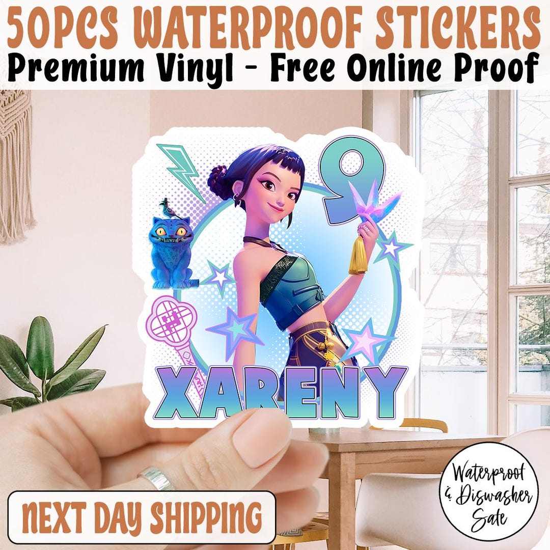 Custom Huntrix Birthday Sticker, Personalized Kpop Demon Hunter Sticker ...