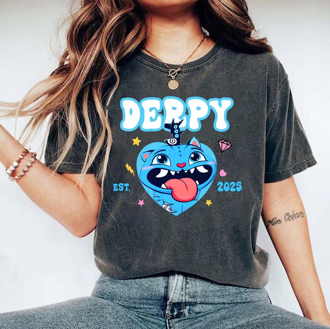 Comfort Colors® Derpy Kpop Demon Hunter Blue Tiger Shirt, Derpy Tiger ...