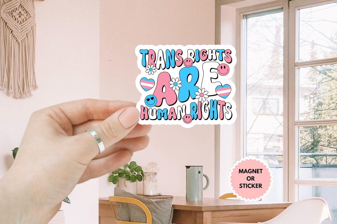 Trans Rights Are Human Rights Transgender LGBTQ Sticker/car Magnet ...
