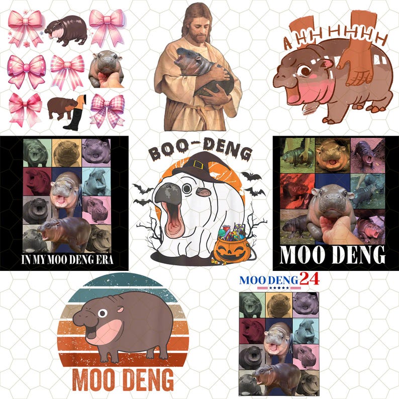 Moo Deng Png, Moo Deng Png, Cute Baby Hippo Moo Deng Bouncy Pig in Thai ...