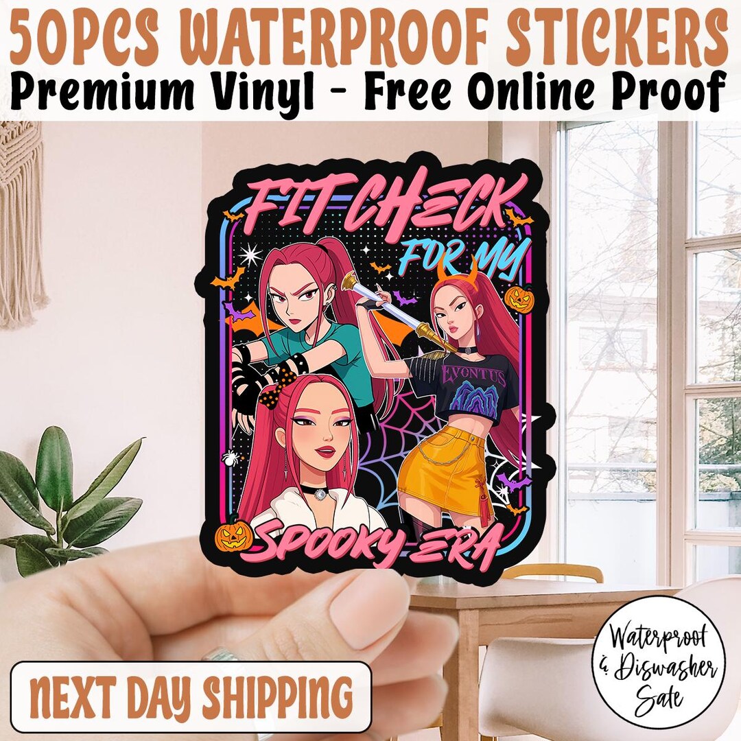 Huntrix Mira Fit Check for My Spooky Era Halloween Sticker, KPOP MIRA ...