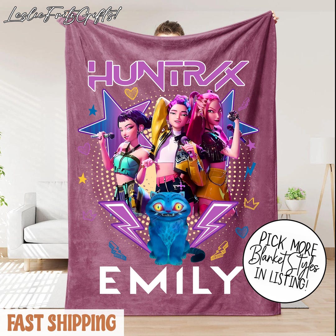 Personalized Huntrix Girls Blanket – Custom Name K-pop Demon Hunter ...