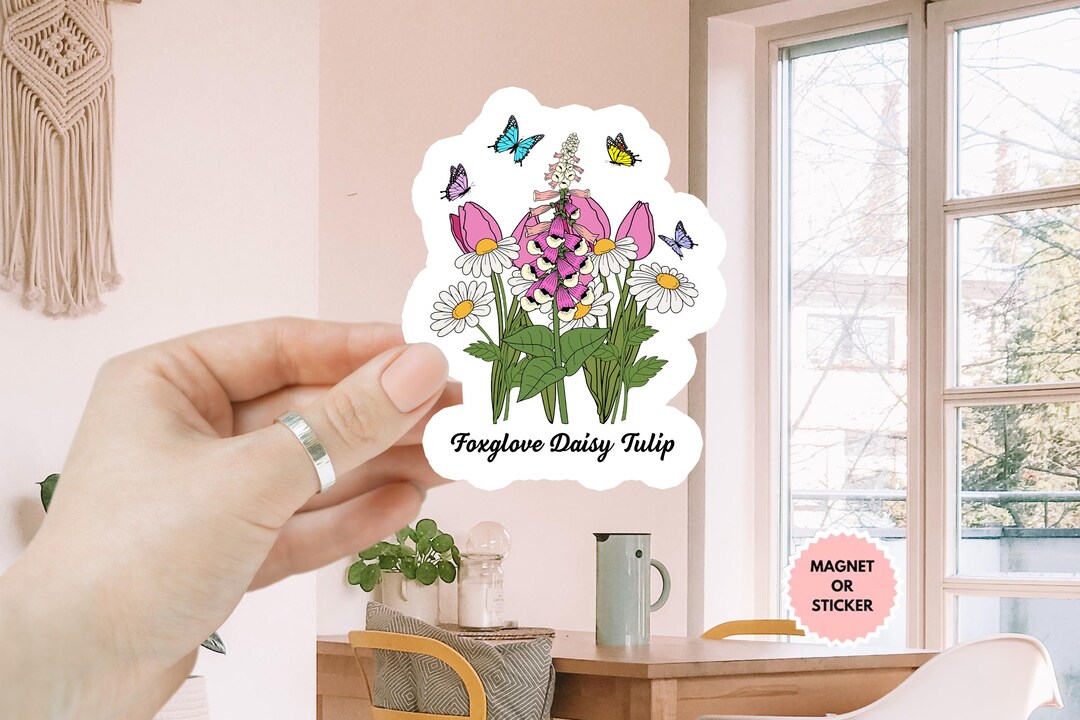 Foxglove Daisy Tulip Anti Trump Sticker/car Magnet, FDT Sticker, Funny ...