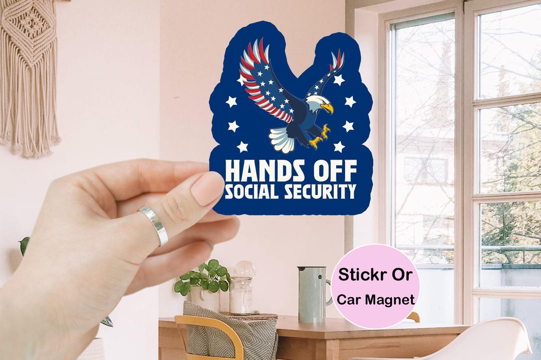 Hands off Social Security Anti Trump Sticker/car Magnet, Political ...