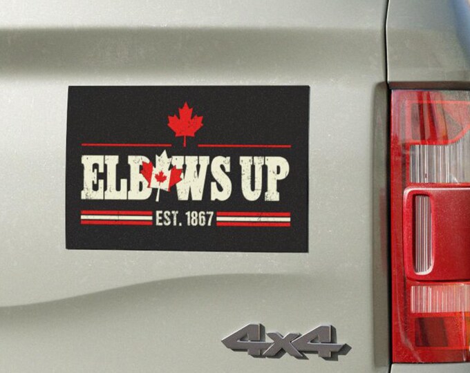 We Are Canadian Elbows Up! Angry Beaver Flying Goose Bumper Sticker ...