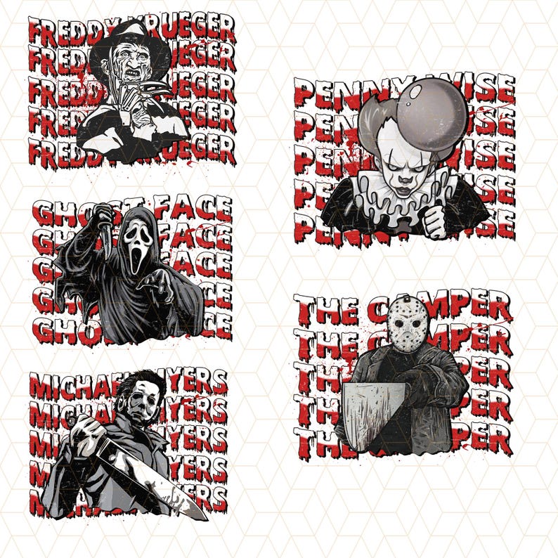 Horror Friends Png Bundle Png, Halloween Png, Horror Halloween Png ...