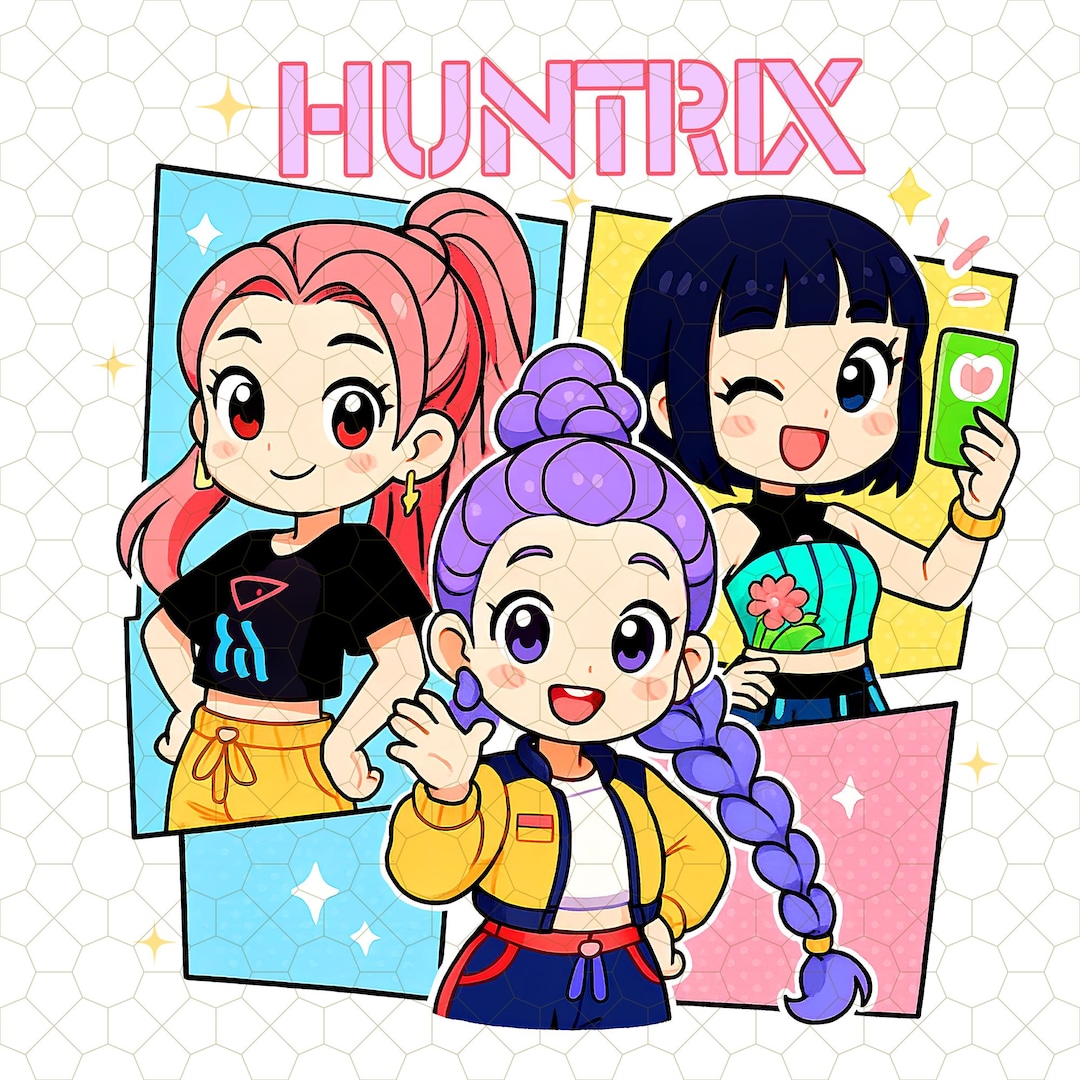 Kpop Demon Hunters Huntrix Chibi Png, Rumi Mira Zofy Png, Kpop Demon ...