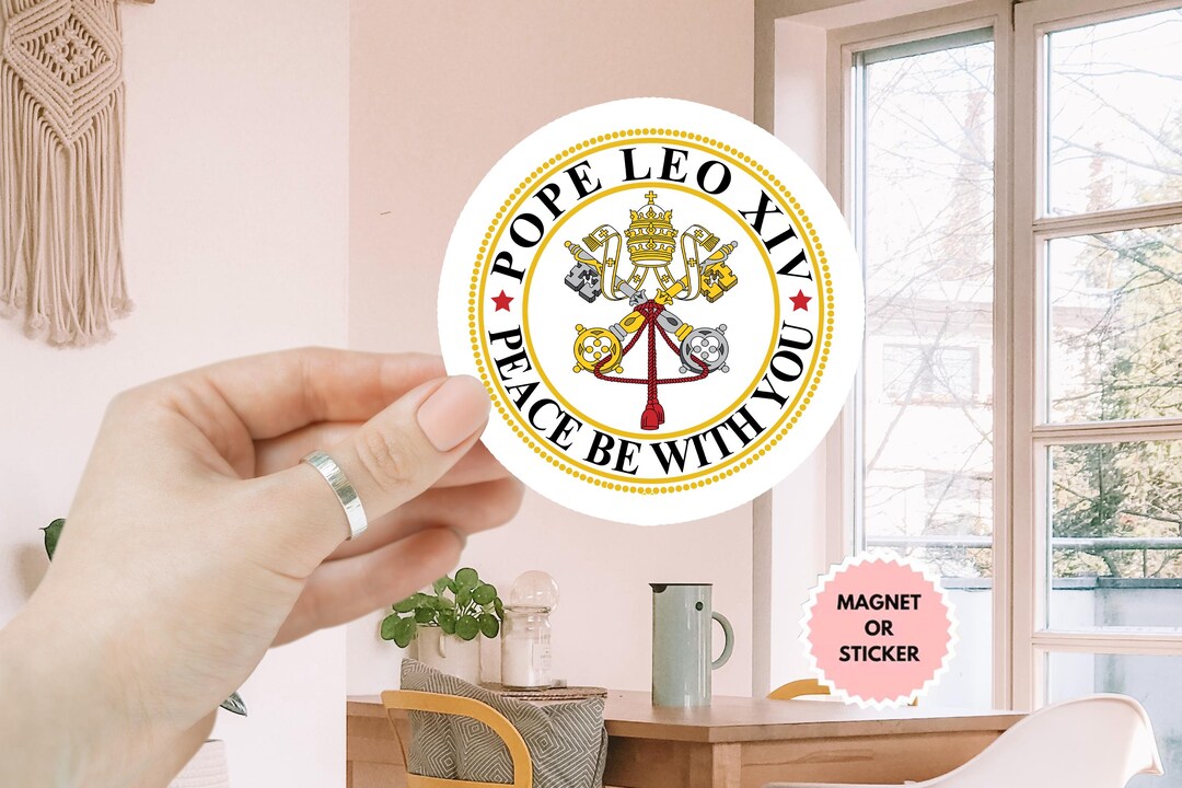 Pope Leo XIV Crest Car Magnet/sticker, Robert Prevost Pope American ...