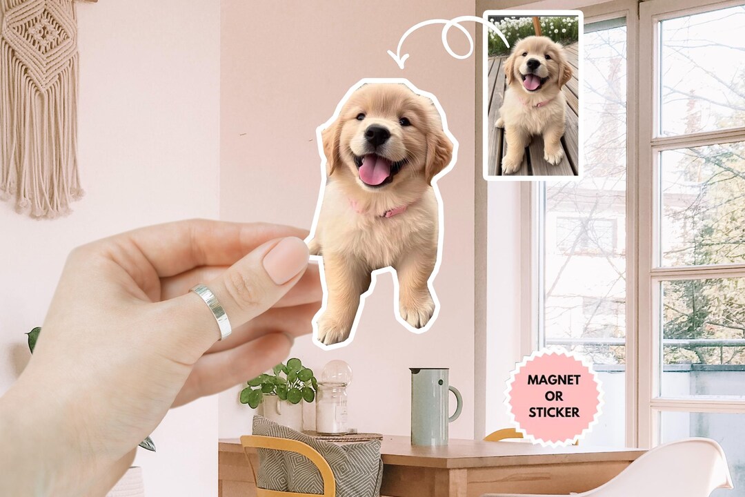 Personalized Dog Stickers/car Magnet, Custom Pet Sticker, Custom Dog ...