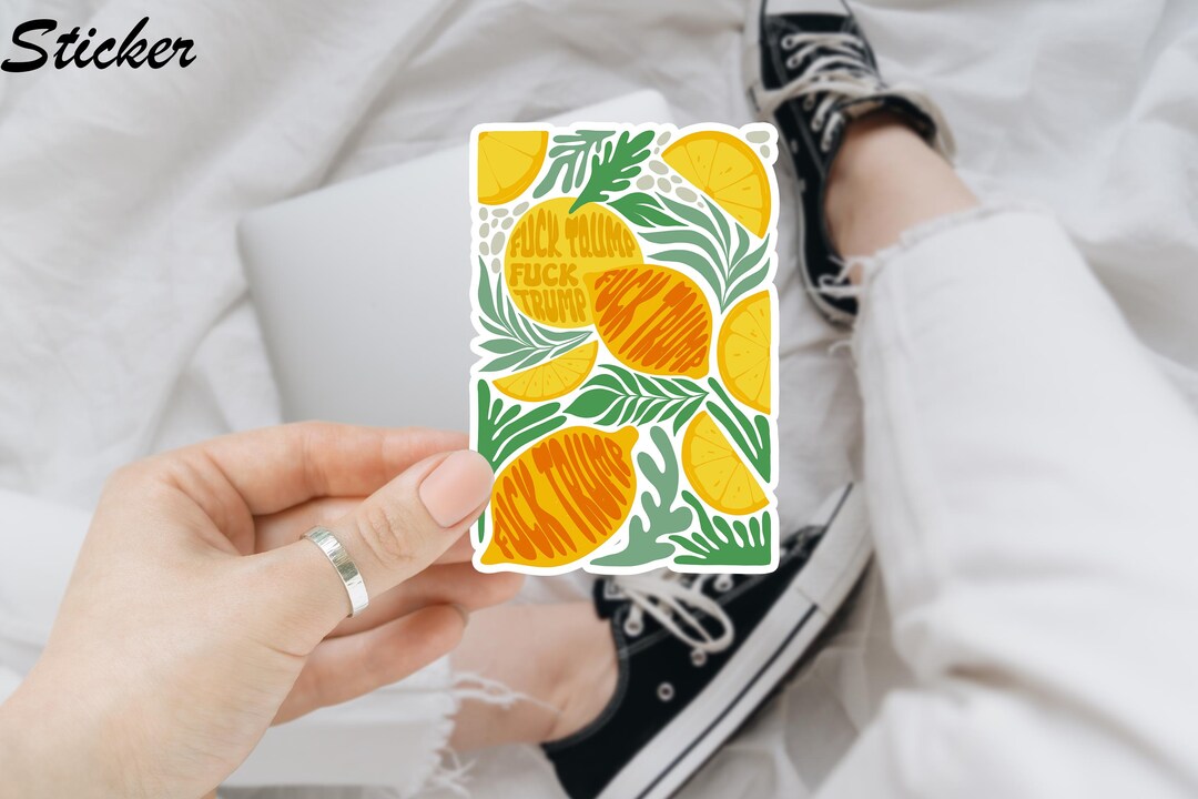 Boho Lemon Fck Trump Anti Trump Sticker/car Magnet, Subtle F Trump ...