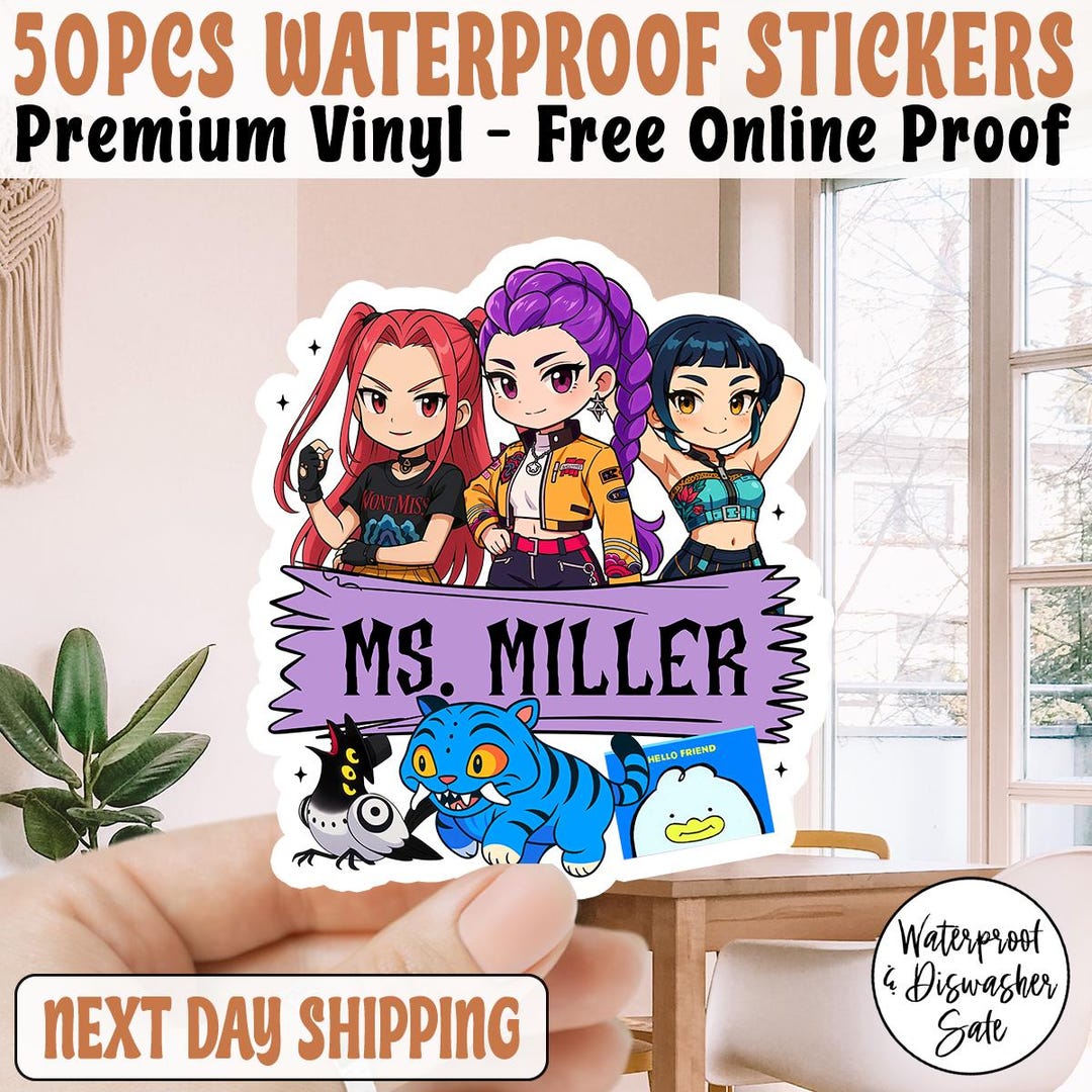 Custom Name Huntrix Kpop Demon Hunter Sticker,personalized Kpop Demon ...