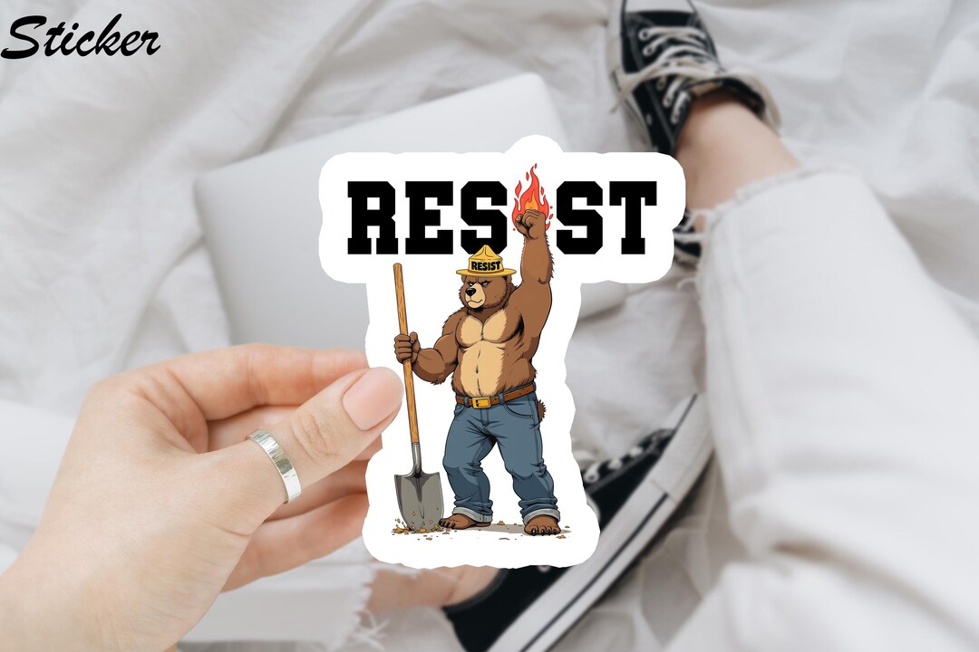 Resist Bear Anti Trump Sticker/car Magnet, the Bear Resist Sticker, FDT ...