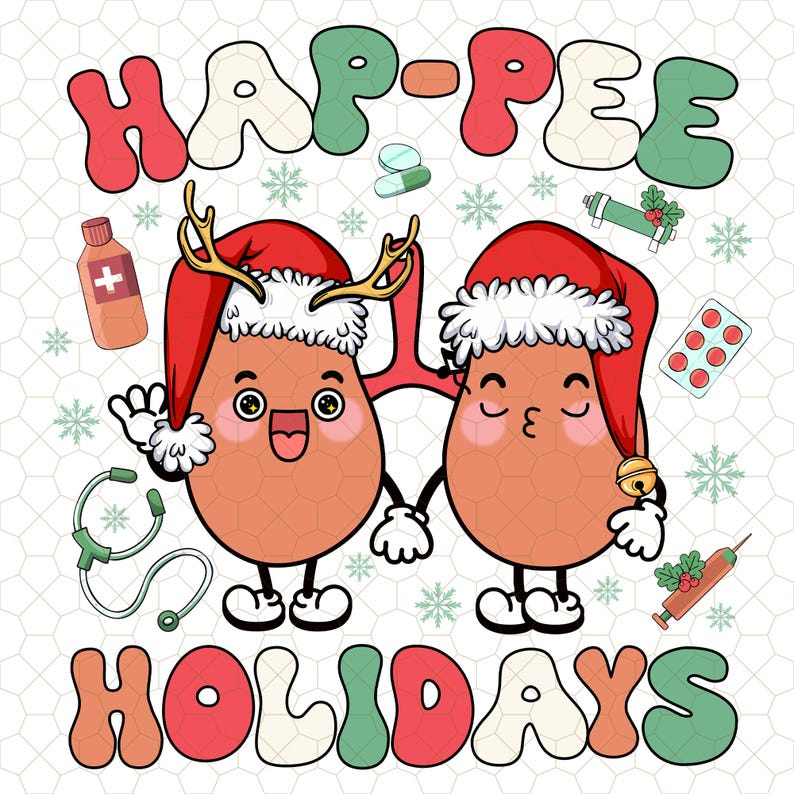 Hap-pee Holiday Nephrology Christmas Png, Kidney Christmas Lights Png ...